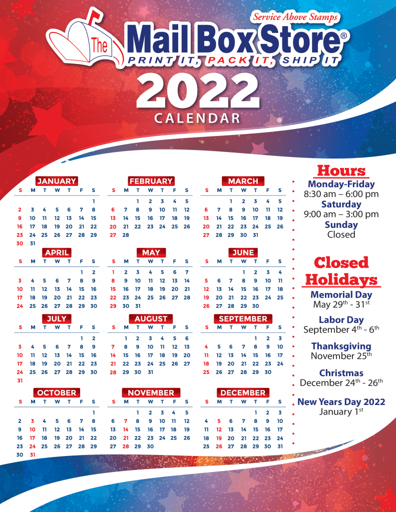 2022Calendar-01 | The Mail Box Store